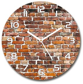 Wallmuralia Skleněné hodiny na stěnu Zděná zeď fi 30 cm