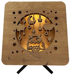 Li-Go "Sovička" lampa 19x19cm provedení povrchu: dub světlý