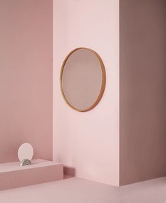 Hübsch Kulaté zrcadlo Bamboo 80 cm