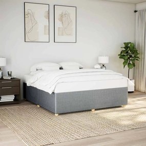Rám postele bez matrace světle šedý 180 x 200 cm textil 3284956