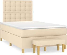 Box spring postel s matrací krémová 120x200 cm textil 3137466