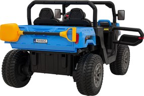 Ramiz Dětské auto Pick-Up Speed 900 modré + pohon 4x4 + pohyblivá korba + zavazadlový prostor + dálkové ovládání + lopatka + LED a zvuky