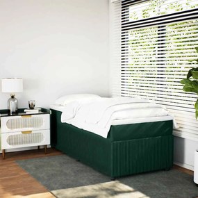 Box spring postel s matrací tmavě zelená 80 x 200 cm samet 3285605