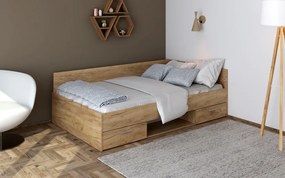 Postel, 120x200, dub artisan, BOAT