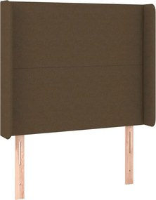 Box spring postel s matrací a LED tmavě hnědá 100x200 cm textil 3138696