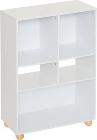 Regál s 5 boxy STORAGE, 67,6 x 32 x 90,8 cm - bílý