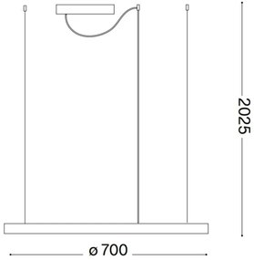 Ideal Lux - LED Lustr na lanku ORACLE SLIM LED/40W/230V 3000K pr. 70 cm bílá