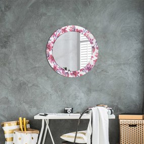 Kulaté dekorativní zrcadlo Akvarely květin fi 60 cm