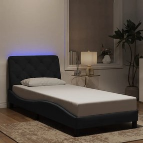 Rám postele s LED bez matrace černý 80 x 200 cm samet 3213821