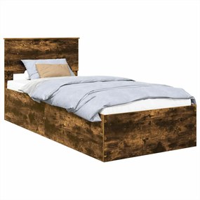 Rám postele s čelo Kouřový dub 75 x 190 cm Kompozitní dřevo 3408722