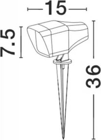 NV 875409 Venkovní svítidlo s bodcem INSIDE tmavě šedý hliník a sklo GU10 1x7W 220-240V IP54 bez žárovky - NOVA LUCE