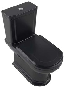Villeroy & Boch Hommage - WC kombi mísa, vario odpad, CeramicPlus, TitanGlaze, Pure Black 666210R7