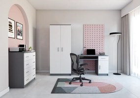 IDZ Šatní skříň OMEGA II 2D 19, 80 cm Bílá/Grafit