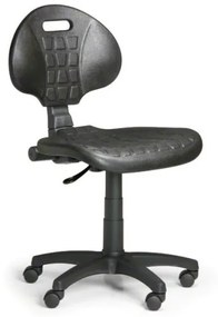 Pracovní židle PUR bez područek, permanentní kontakt, pro tvrdé podlahy, šedá
