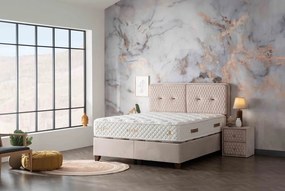 Čalouněná postel RELAX NEW s matrací - béžová 150 × 200 cm