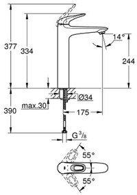 Grohe Eurostyle - Páková umyvadlová baterie, chrom 23570003