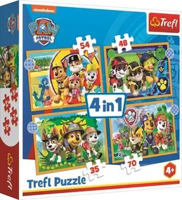 Trefl - Puzzle - Tlapková patrola: Prázdniny 4v1 / 35|48|54|70 / 28.5