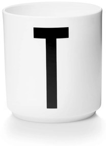 DESIGN LETTERS Porcelánový hrneček/dózička Letters 300 ml M, černá barva, bílá barva, porcelán