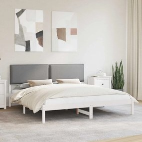 Rám postele s čalouněným čelem Světle šedá 200 x 200 cm 3405561