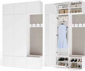 Předsíňová stěna Haga 2Sz1W 150 cm bílá
