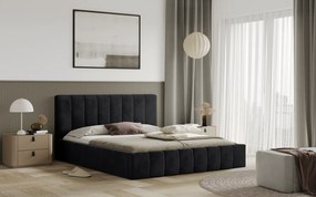 Postel RIMINI 140x200 černá s úložným prostorem