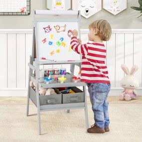 Costway Dětská tabule 3 v 1 s papírovou rolí a amp; magnetická tabule a amp