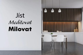 Lepy.cz Samolepka na zeď Jíst, meditovat, milovat Velikost (šířka x výška): 60x46cm, Barevná varianta: Pastelová oranžová