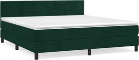 Box spring postel s matrací tmavě zelená 160x200 cm samet 3141314