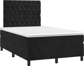 Box spring postel s matrací a LED černá 120x200 cm samet 3136295
