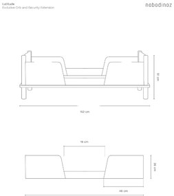 Nobodinoz Postel Latitude Junior jednolůžková dubový masiv+ 2 bezpečnostní zábrany (152x82cm)