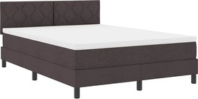 Postel s boxspringem s čelo Tmavě hnědá 160 x 200 cm textil 3338779