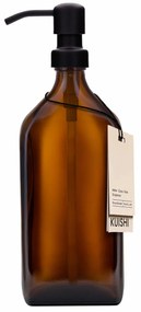 KUISHI Skleněný obdélníkový zásobník na mýdlo Amber 500 ml, hnědá barva, sklo