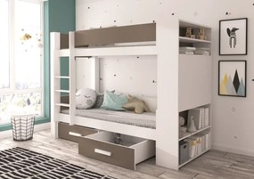 Dvoupodlažní postel pro dvě osoby s matracemi GARET 200x90