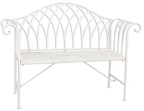 Bílá kovová zahradní lavice Benchy - 128*44*93 cm