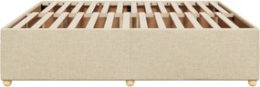 Rám postele bez matrace krémový 200 x 200 cm textil 3284762
