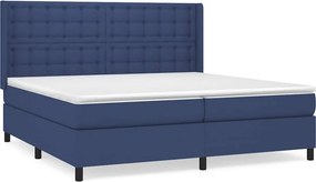 Box spring postel s matrací modrá 200x200 cm textil 3131783