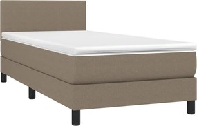 vidaXL Box spring postel s matrací a LED 90x200 cm textil [3132969] Barva: světle šedá