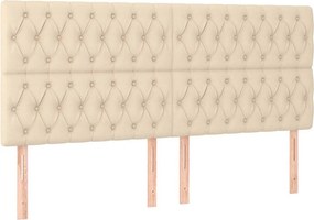 Box spring postel s matrací a LED krémová 180x200 cm textil 3135138