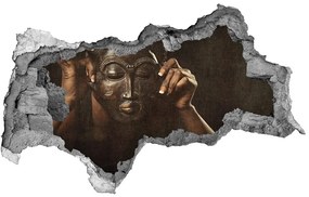 Wallmuralia Díra 3D fototapeta na stěnu Africká maska 95x73 cm
