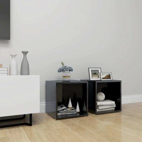 vidaXL TV stolky 2 ks 37 x 35 x 37 cm dřevotříska [805499] Barva: černá s vysokým leskem