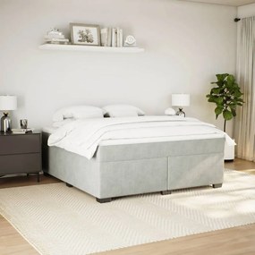 Box spring postel s matrací světle šedá 180x200 cm samet 3285299