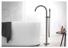 Grohe Atrio - Páková vanová baterie s montáží do podlahy, kartáčovaný Hard Graphite 32653AL3