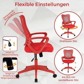 Costway Ergonomická kancelářská židle s prodyšným síťovaným opěradlem, výškově