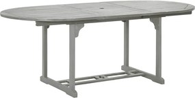 5dílná zahradní jídelní sada (150-200) x 100 cm masivní akácie šedá 3057907