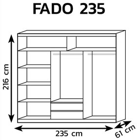 Šatní skříň Fado 235