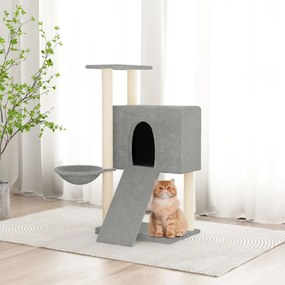 Škrabadlo pro kočky se sisalovými sloupky světle šedé 96 cm 171646