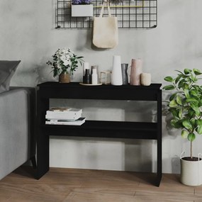 Konzolový stolek černý 102 x 30 x 80 cm dřevotříska - Default Title