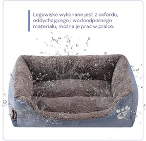 Flamenco Mystique Pelíšek pro psy Grey Elegant, šedý, velikost L 65x50x16 cm, s antipoślizgovými prvky