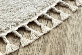 Dywany Łuszczów, Kusový koberec Berber 9000 cream kruh, 120x120 (průměr) kruh, bílá, ložnice