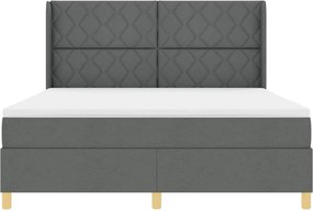 Postel s boxspringem s čelo Tmavě šedá 180 x 200 cm textil 3341911